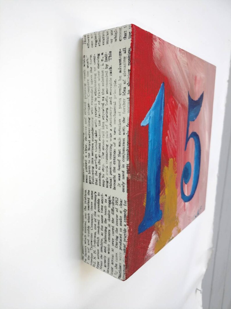 The Number 15 fifteen. an Original Acrylic Painting on - Etsy