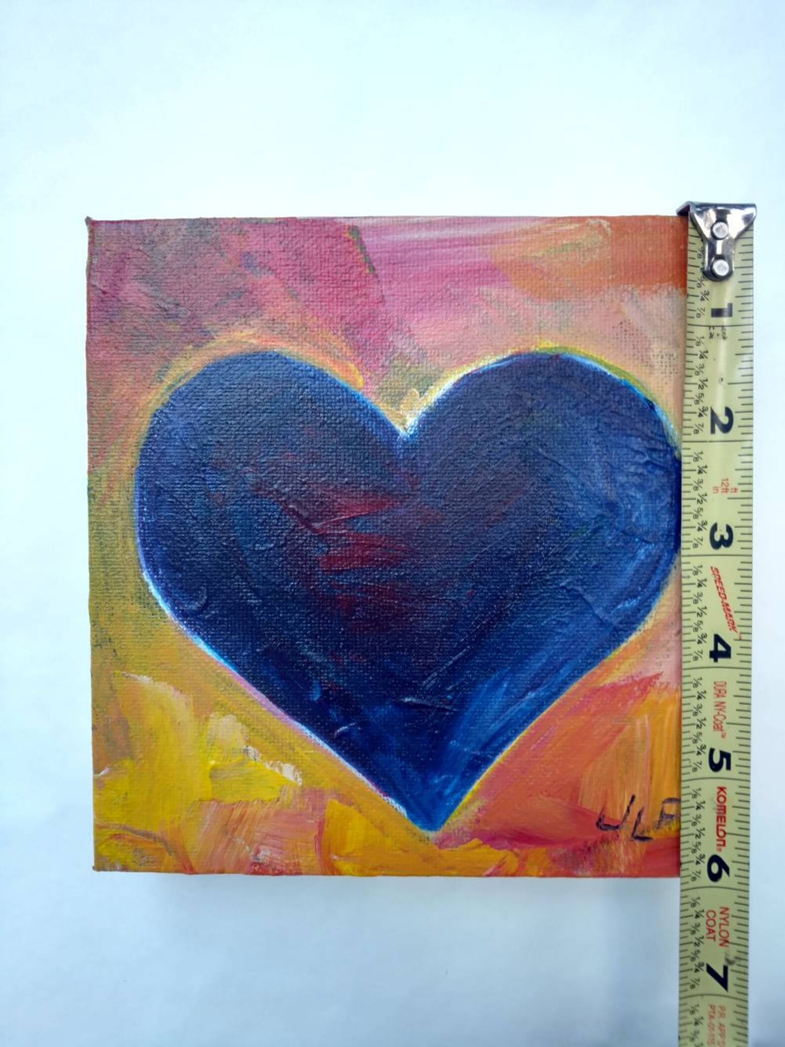 This is "blue Heart-3" an Original Acrylic Painting on Canvas by JLF ...