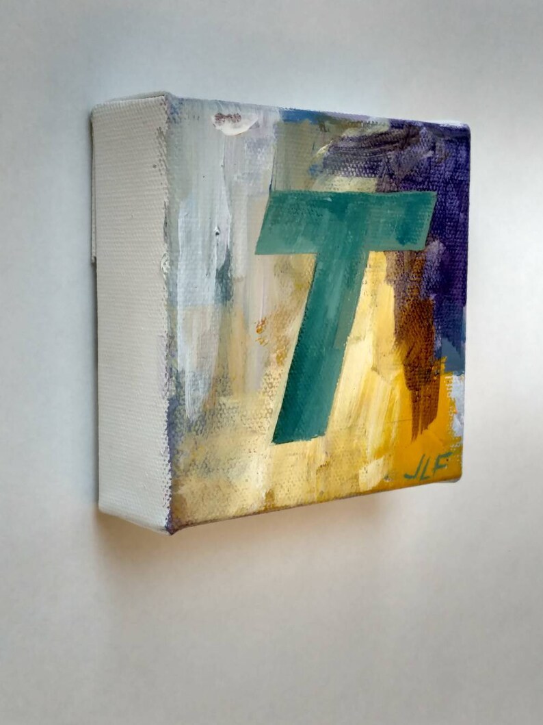 The Letter T an Original Acrylic Painting on Canvas by JLF. - Etsy