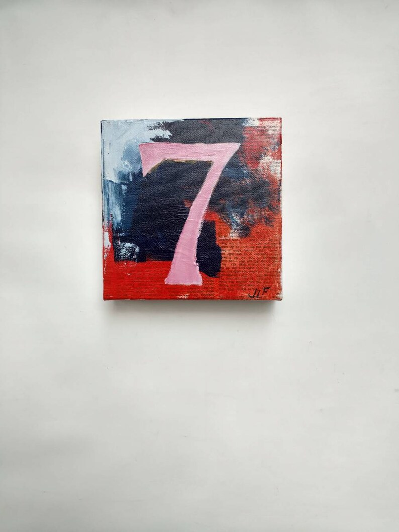 Number 7 Acrylic Painting by JLF - Etsy