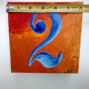 The Number 2 (two). an Original Acrylic Painting on Canvas by JLF. - Etsy