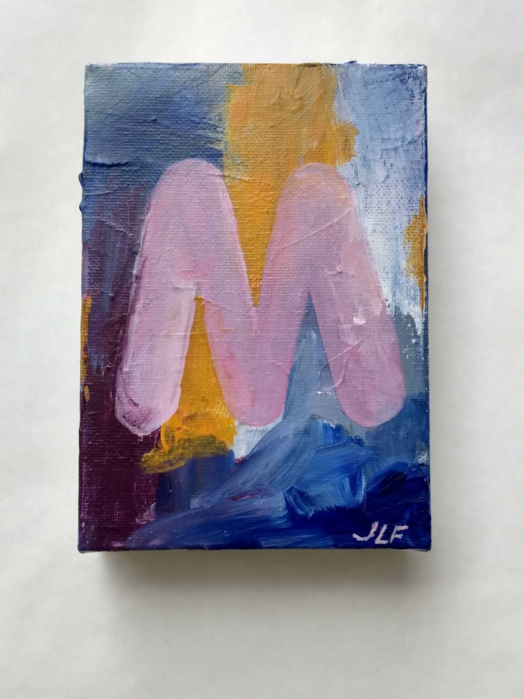 The Letter M an Original Acrylic Painting on Canvas by JLF. - Etsy