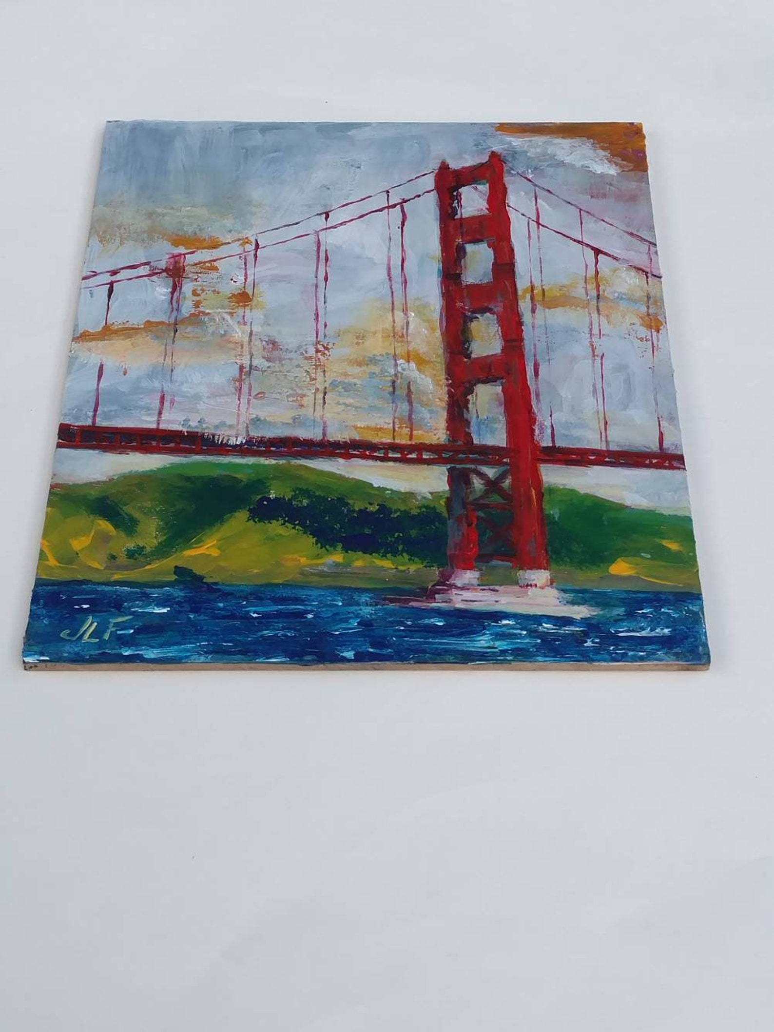 This is amazing Golden Gate Bridge, an Original Acrylic Painting on ...