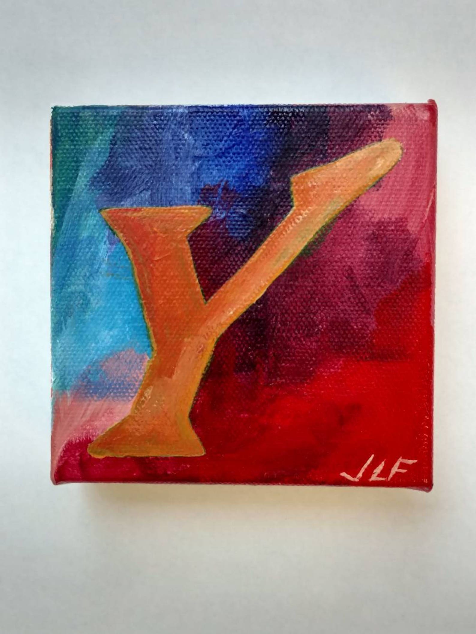 This is the Letter Y an Original Acrylic Painting on Canvas by JLF. - Etsy