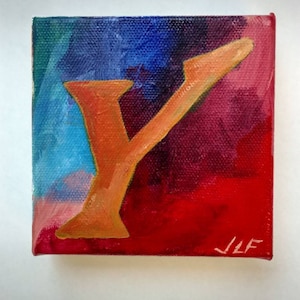 This is the Letter Y an Original Acrylic Painting on Canvas by JLF. - Etsy