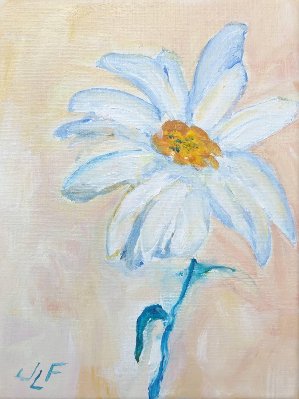 This is "happy Daisy" an Original Acrylic Painting on Canvas by JLF. - Etsy
