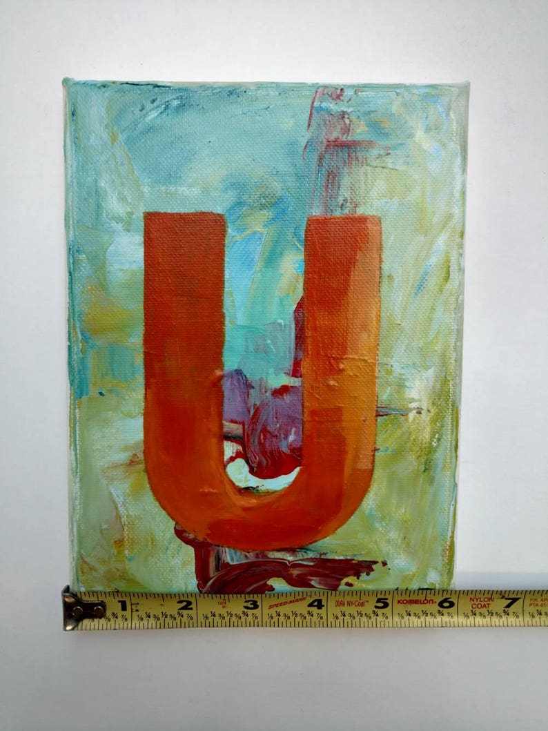 The Letter U an Original Acrylic Painting on Canvas by JLF. - Etsy
