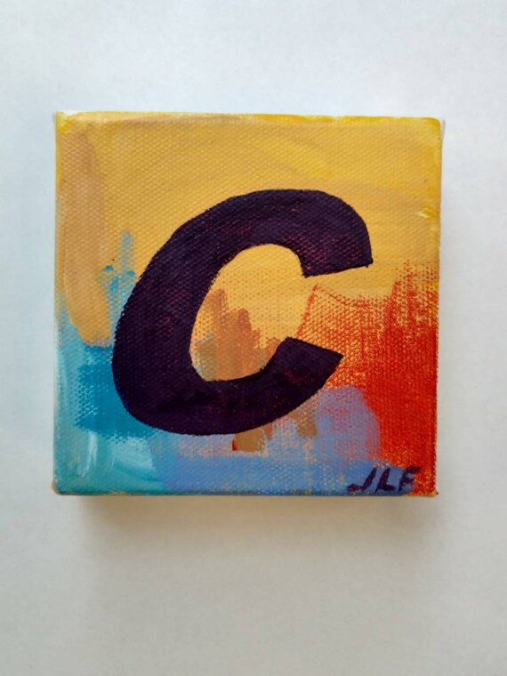 The Letter C an Original Acrylic Painting on Canvas by JLF. | Etsy