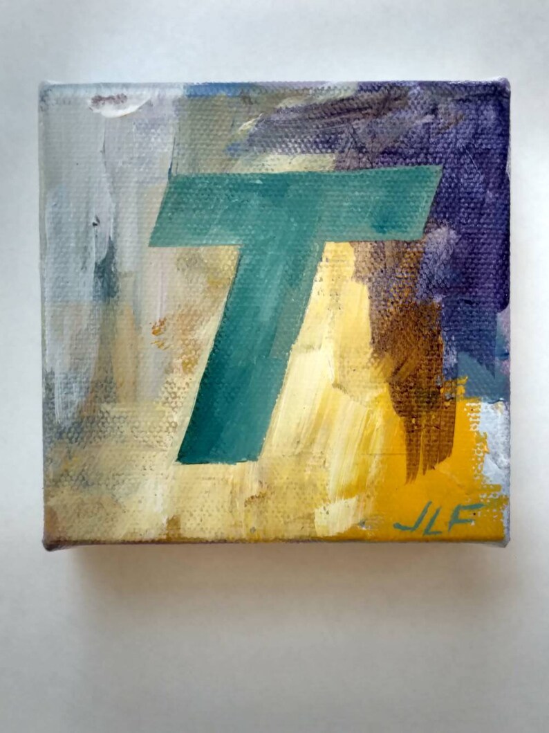 The Letter T an Original Acrylic Painting on Canvas by JLF. - Etsy
