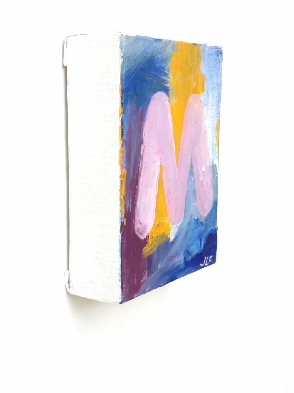 The Letter M an Original Acrylic Painting on Canvas by JLF. - Etsy