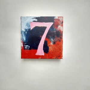 Number 7 Acrylic Painting by JLF - Etsy