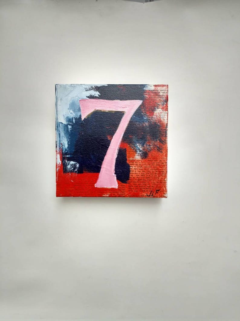 Number 7 Acrylic Painting by JLF - Etsy