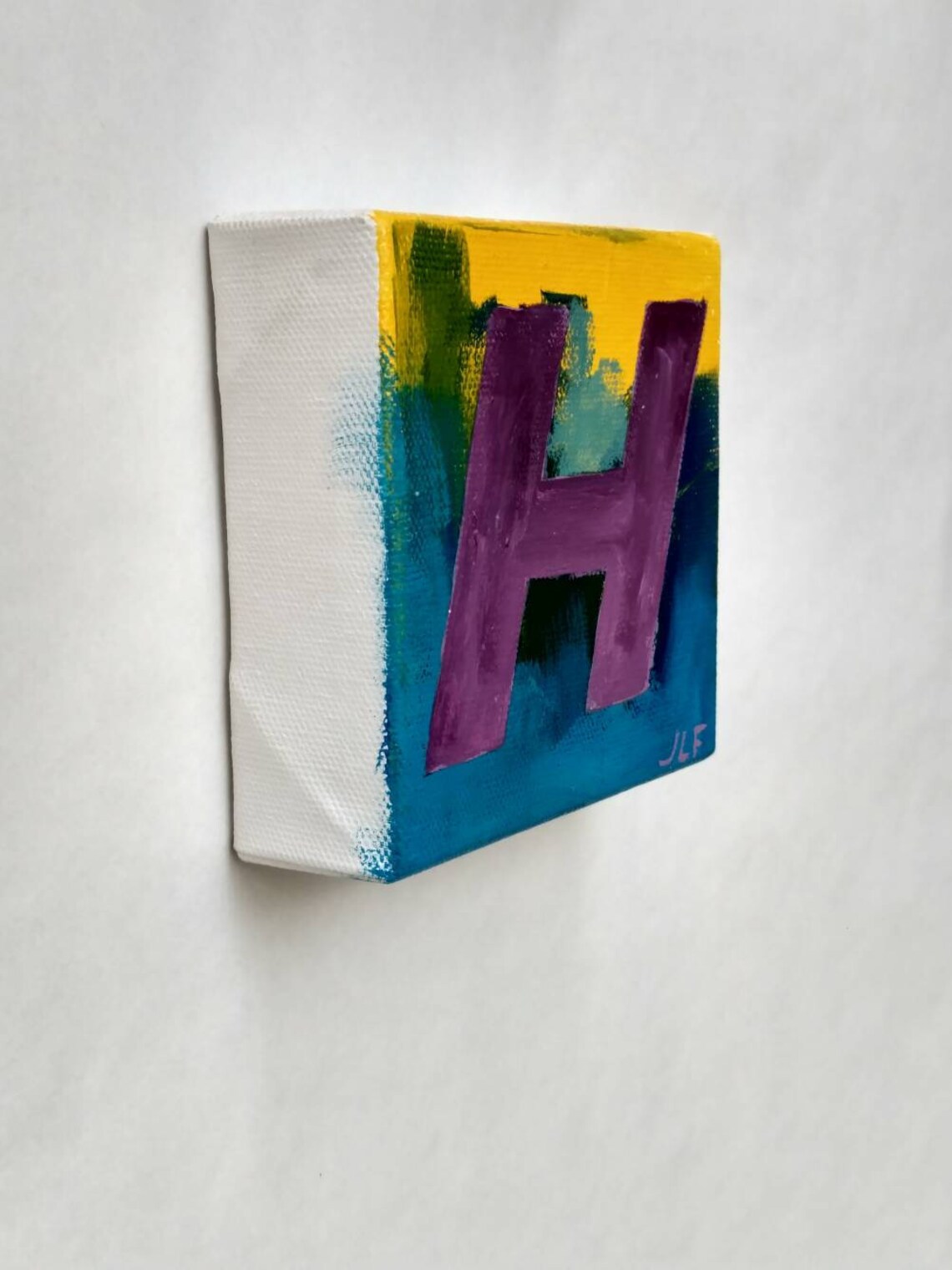 The Letter H an Original Acrylic Painting on Canvas by JLF. - Etsy