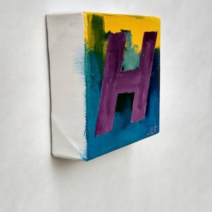 The Letter H an Original Acrylic Painting on Canvas by JLF. - Etsy