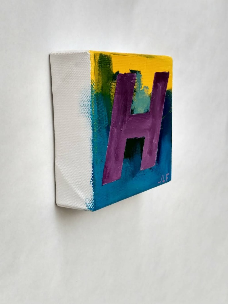 The Letter H an Original Acrylic Painting on Canvas by JLF. - Etsy