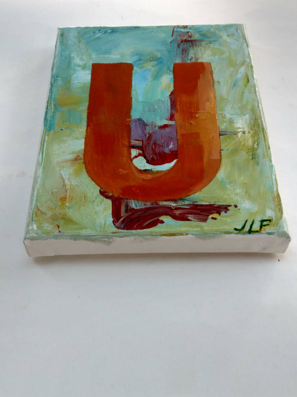 The Letter U an Original Acrylic Painting on Canvas by JLF. - Etsy