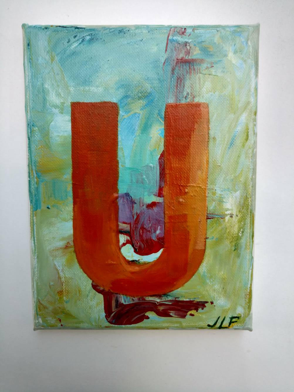 The Letter U an Original Acrylic Painting on Canvas by JLF. - Etsy