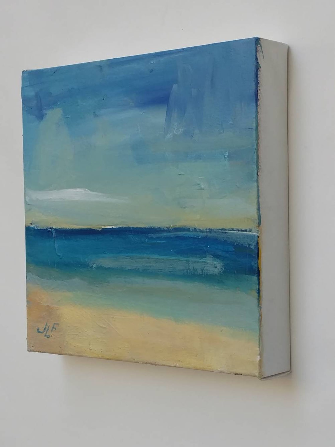 This is reductionist Seascape an Original Acrylic Painting on Canvas by ...