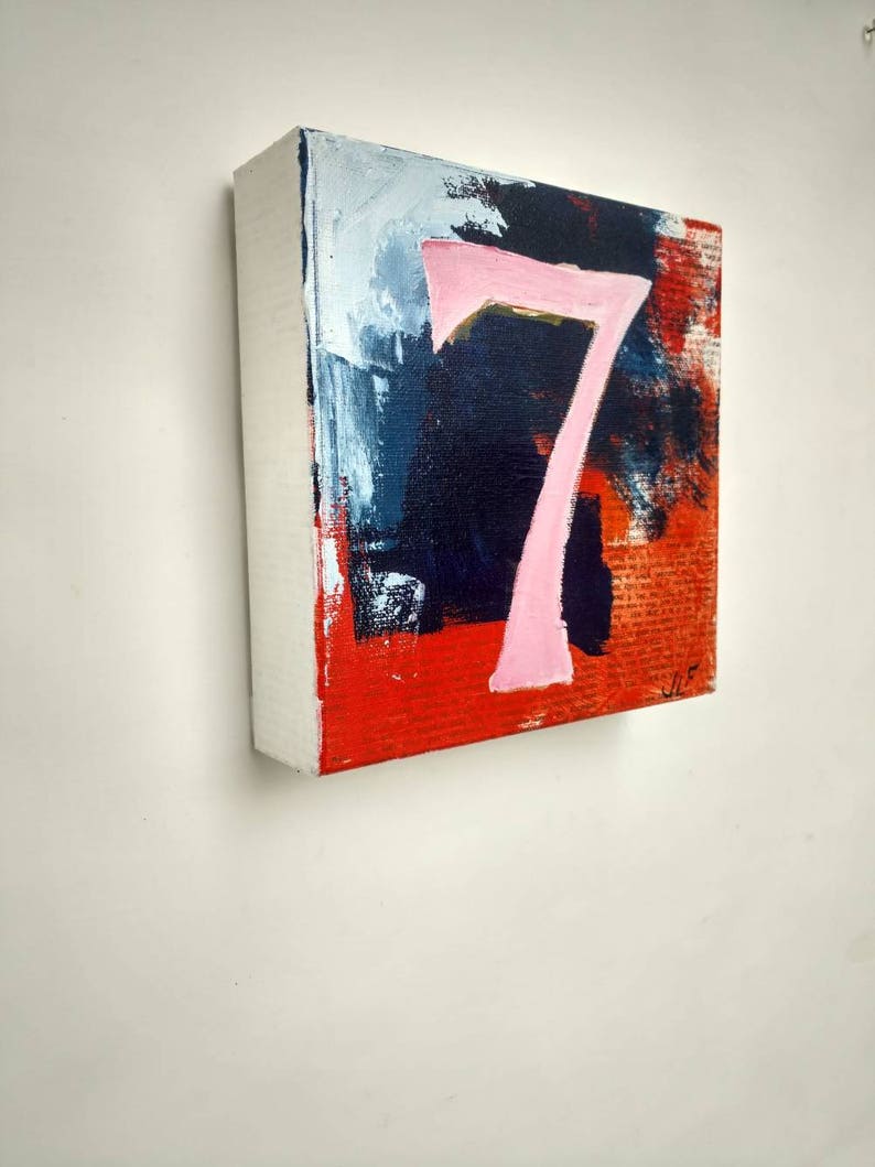 Number 7 Acrylic Painting by JLF - Etsy