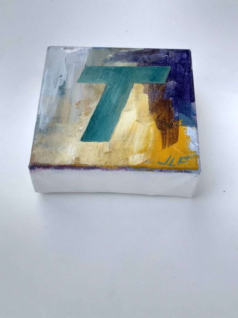 The Letter T an Original Acrylic Painting on Canvas by JLF. - Etsy
