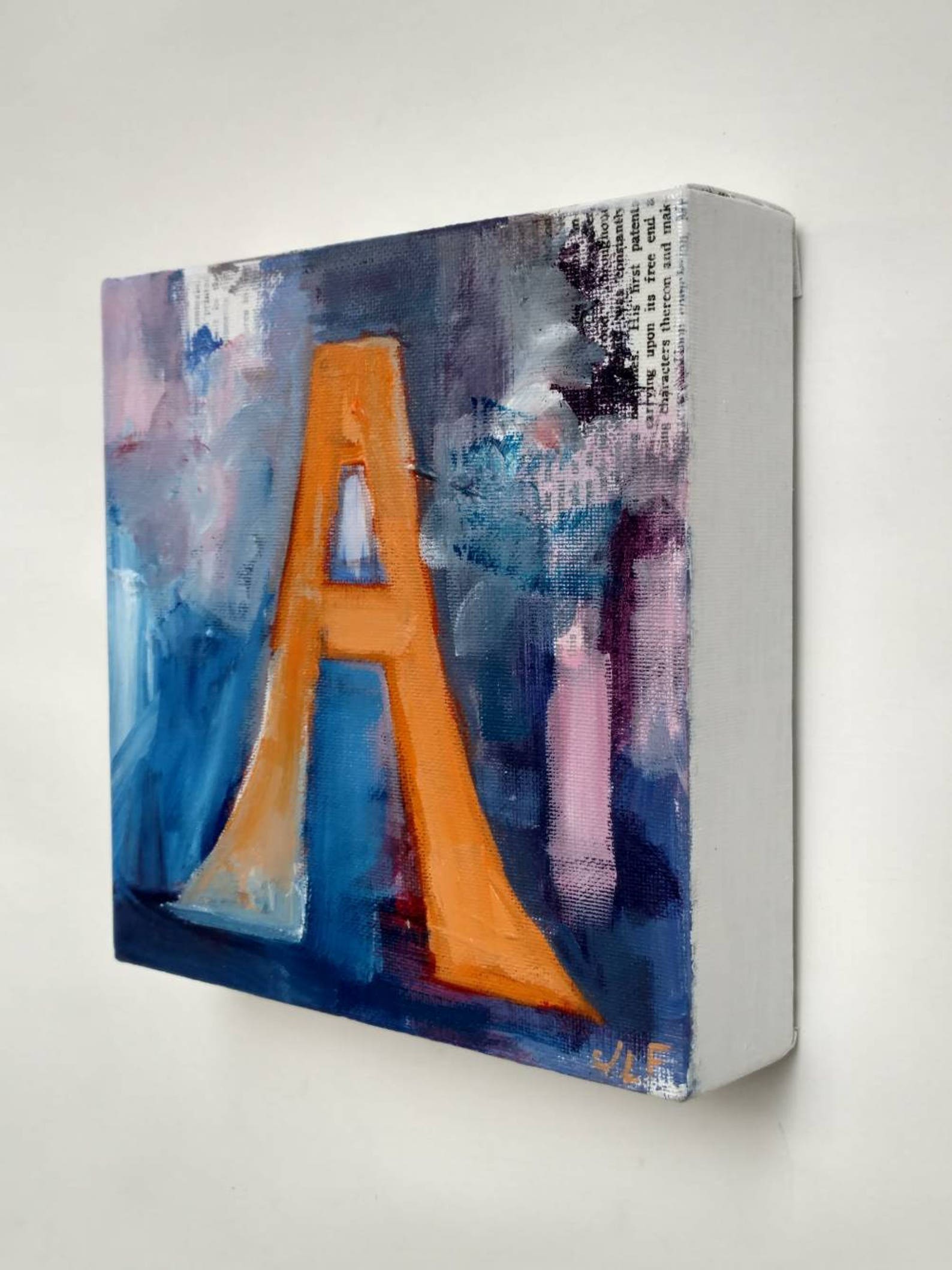 Letter A Acrylic Monogram Painting by JLF - Etsy