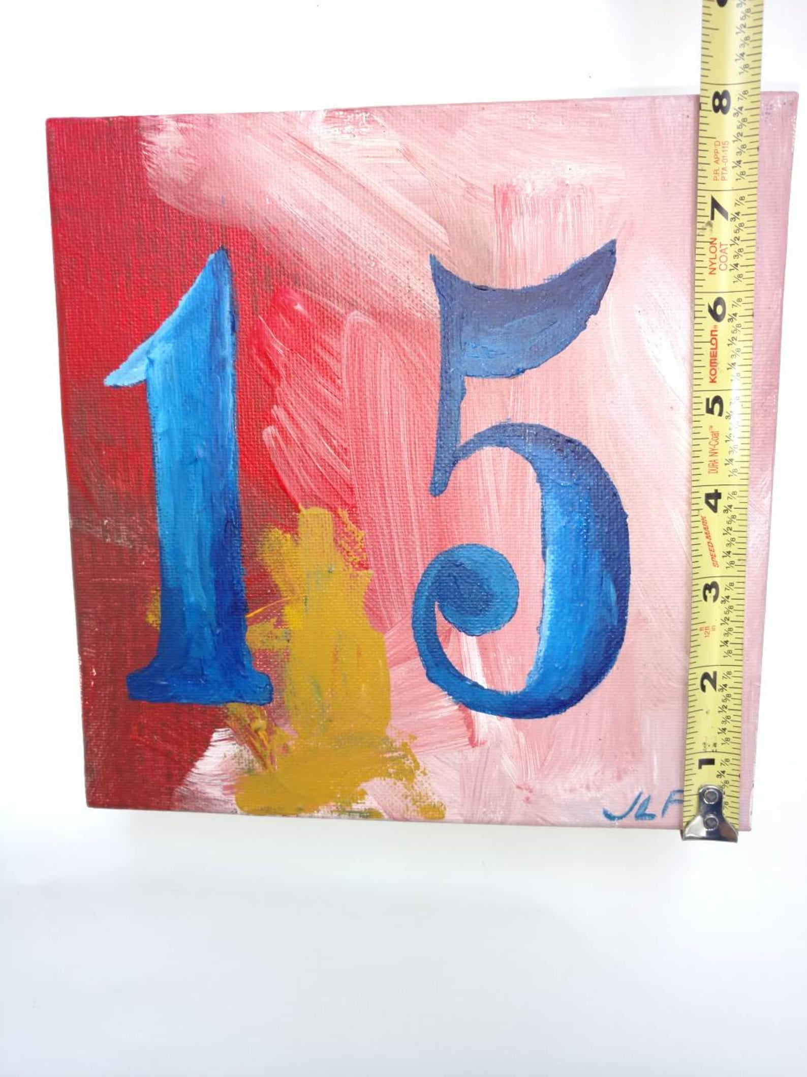 The Number 15 fifteen. an Original Acrylic Painting on - Etsy