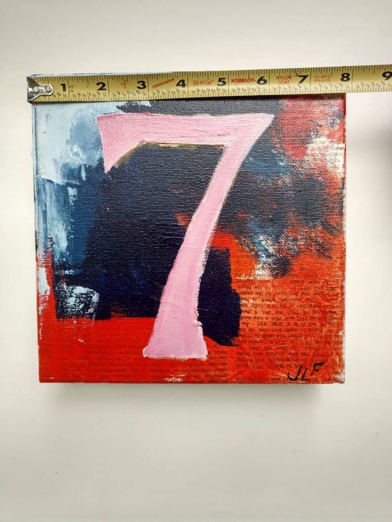 Number 7 Acrylic Painting by JLF - Etsy