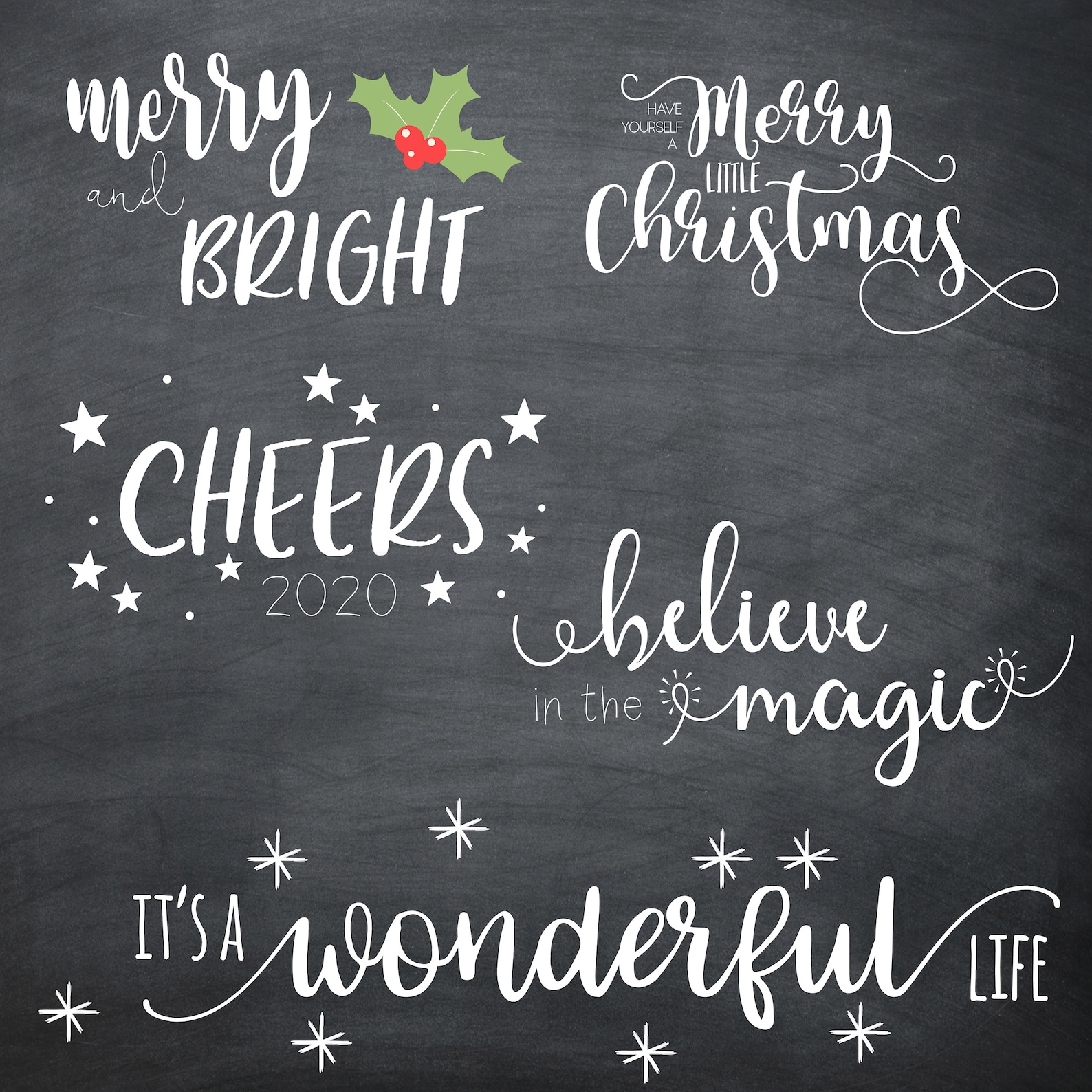 Christmas Overlays Holiday Word Art Overlays for - Etsy