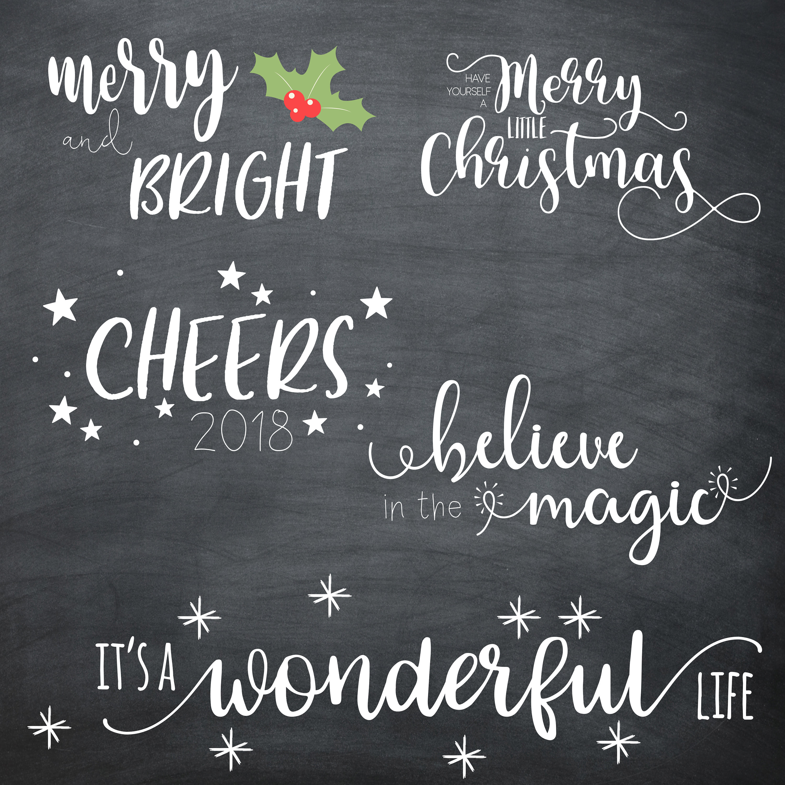 Christmas Overlays - Holiday Word Art - Overlays for Photographers ...