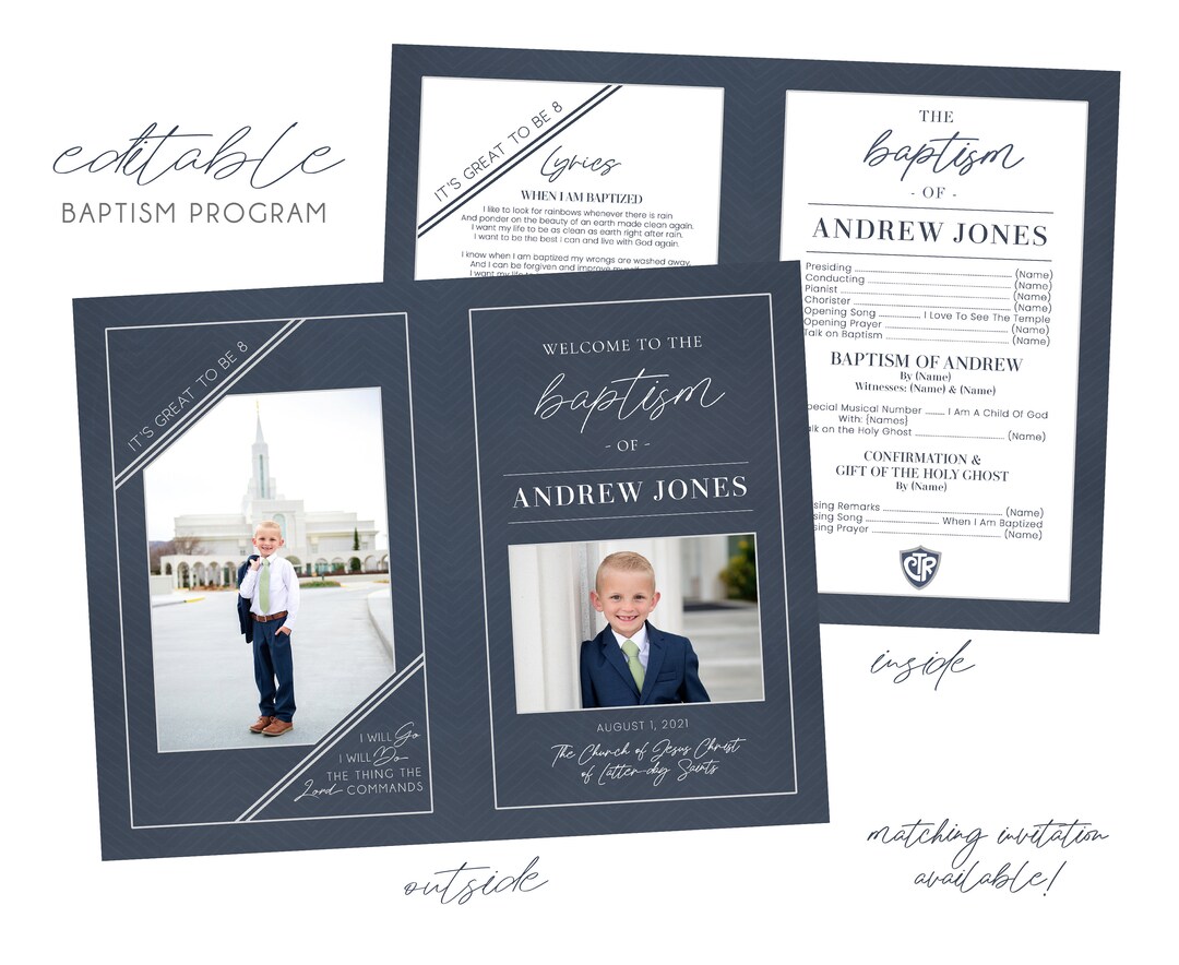 LDS Boy Baptism Program Template (corjl) - Etsy