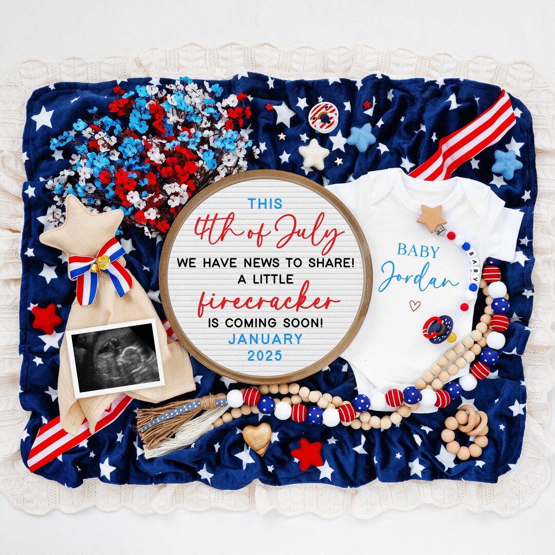 4th of July Pregnancy Announcement: Firecracker Baby (digital Download ...