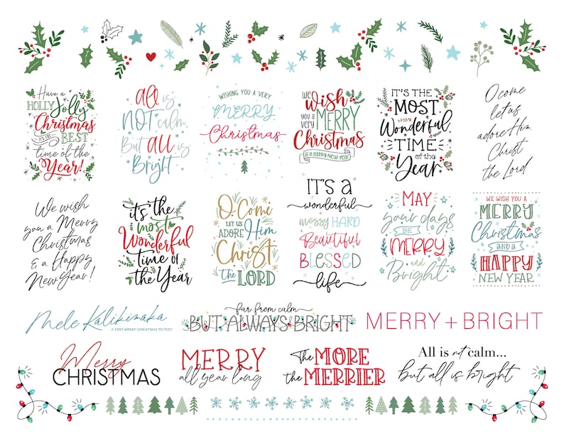 Christmas Word Art SVG Bundle: Holiday Overlays (digital Download) - Etsy