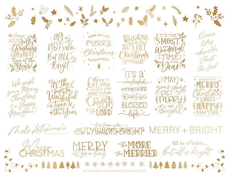 Christmas Word Art SVG Bundle: Holiday Overlays (digital Download) - Etsy