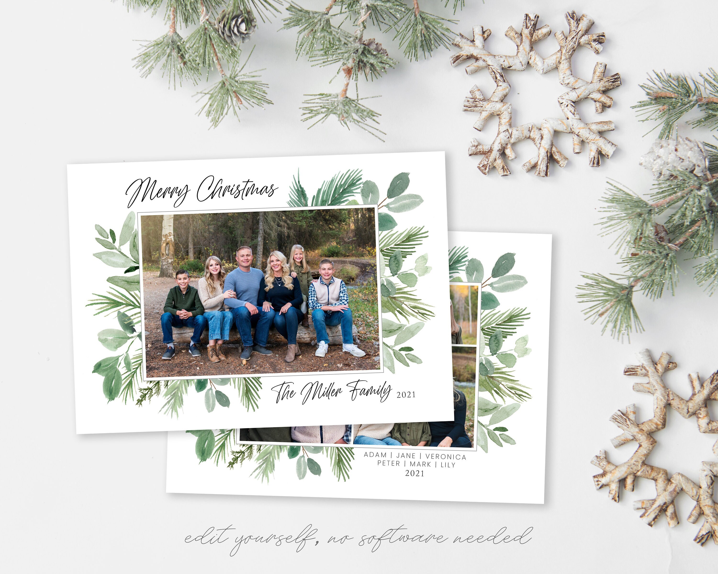 Christmas Card Template Christmas Cards Template 5x7 Photo 