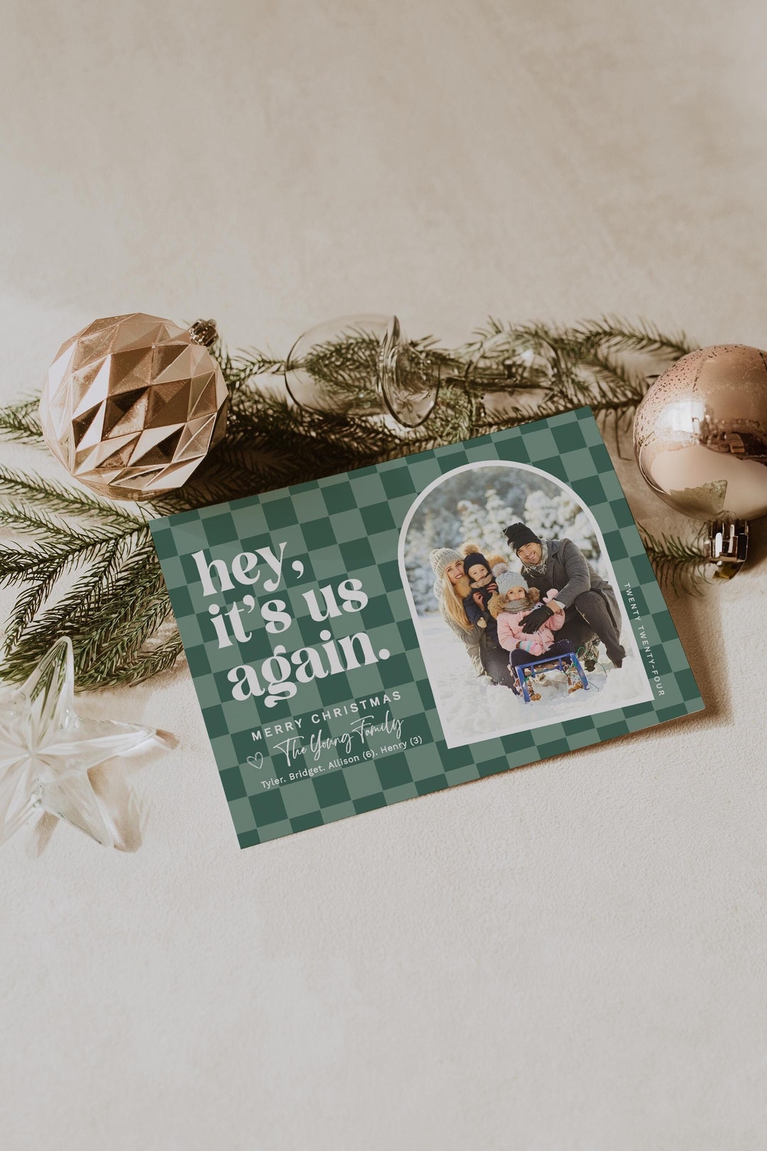 Funny 2024 Christmas Photo Card Template: Modern Holiday Year in Review ...