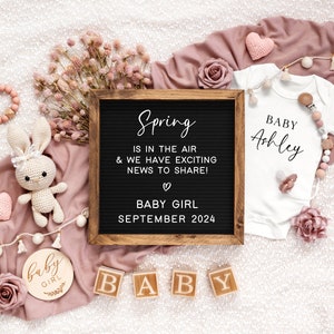 Spring It's a Girl Digital Pregnancy Announcement | Baby Girl ...