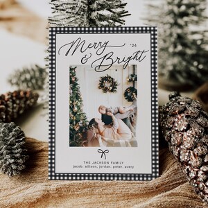 Customizable Modern Christmas Card Template | Minimalist Photo Holiday ...
