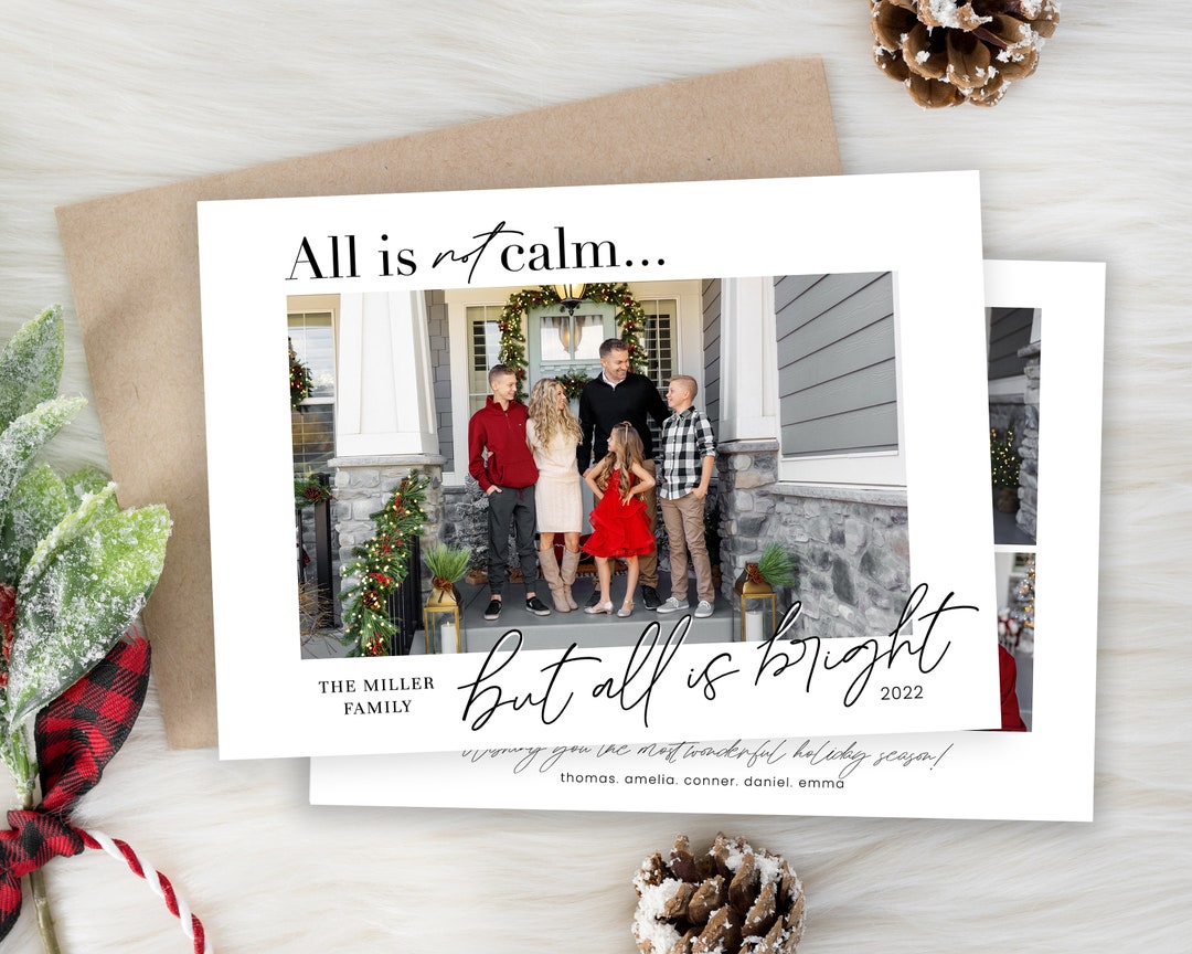 All is Not Calm Christmas Card Template | Christmas Cards Template ...