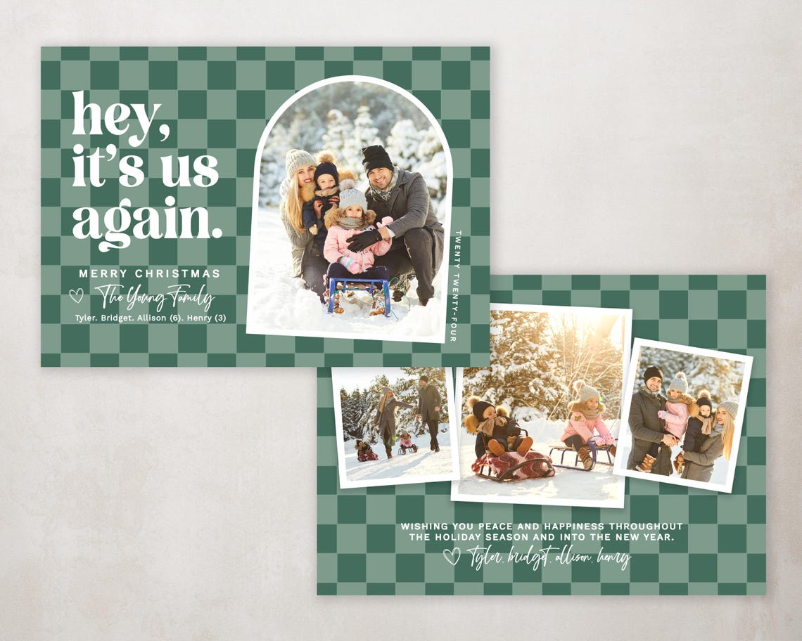 Funny 2024 Christmas Photo Card Template: Modern Holiday Year in Review ...