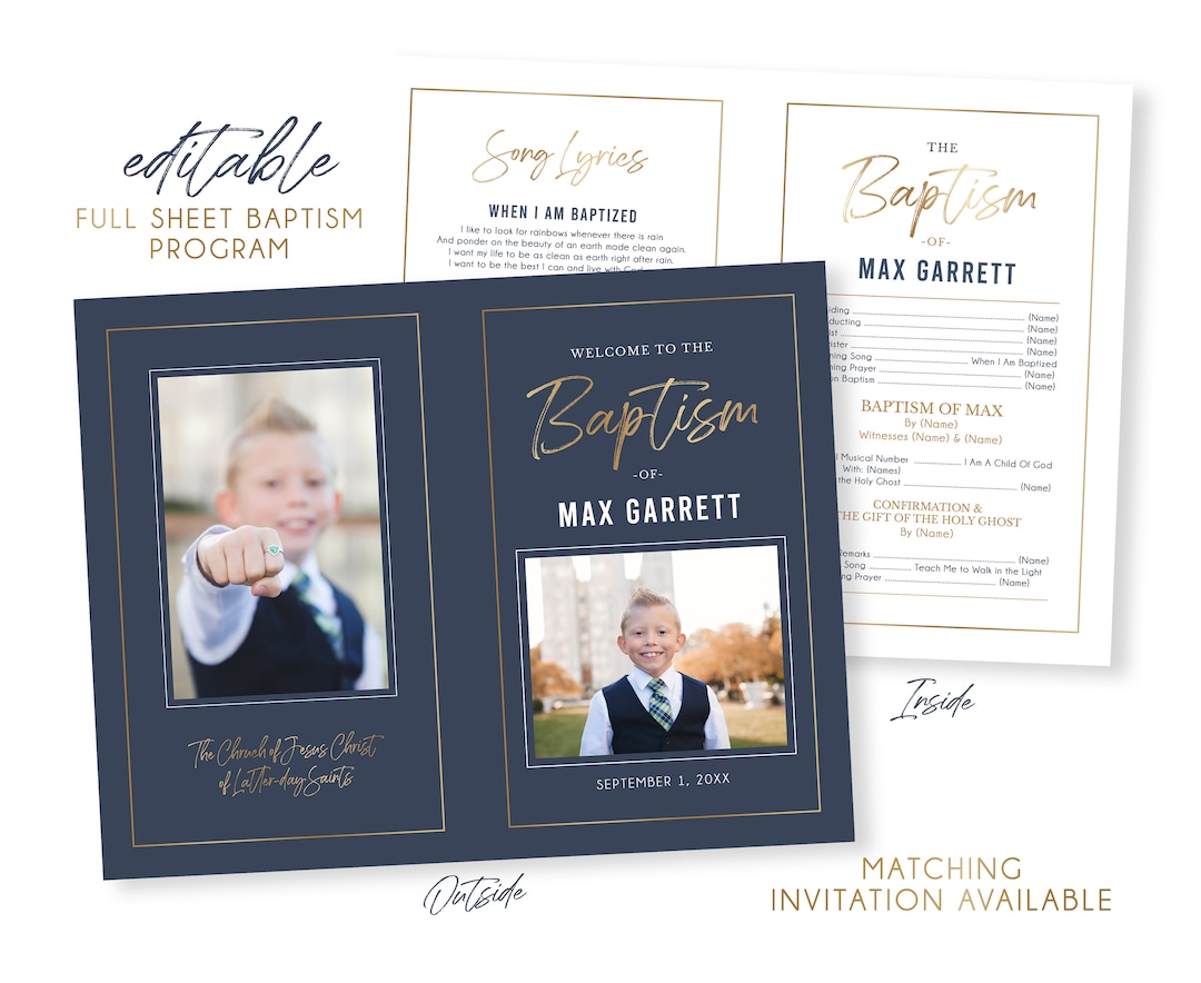 LDS Baptism Program Baptism Program Boy LDS Baptism Programs Baptism ...