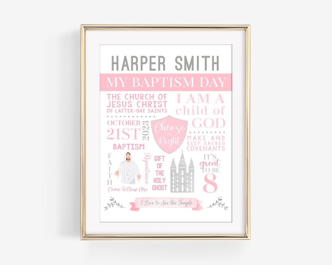 LDS Baptism Printable - LDS Baptism Gift - Girl Baptism Keepsake ...