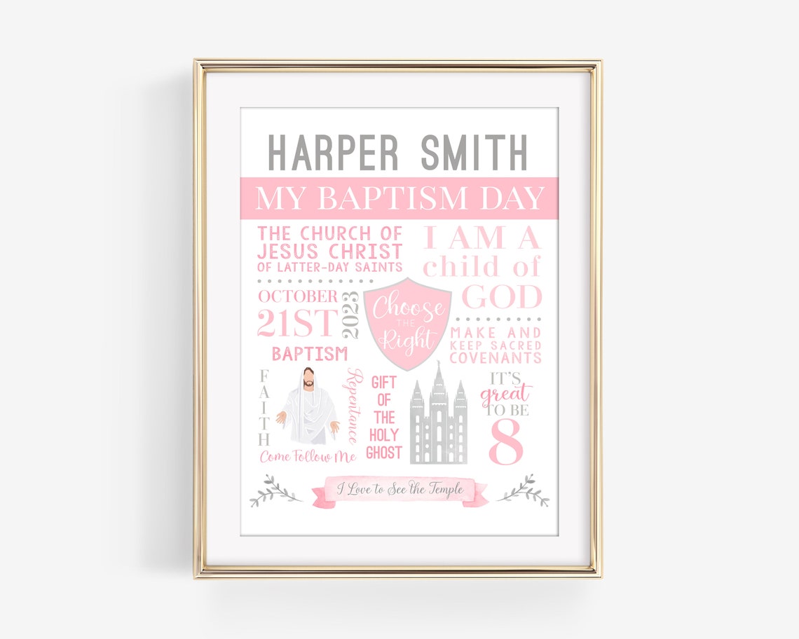 LDS Baptism Printable LDS Baptism Gift Girl Baptism - Etsy Australia
