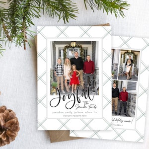 Christmas Card Template | Christmas Cards Template | Plaid Holiday Card ...