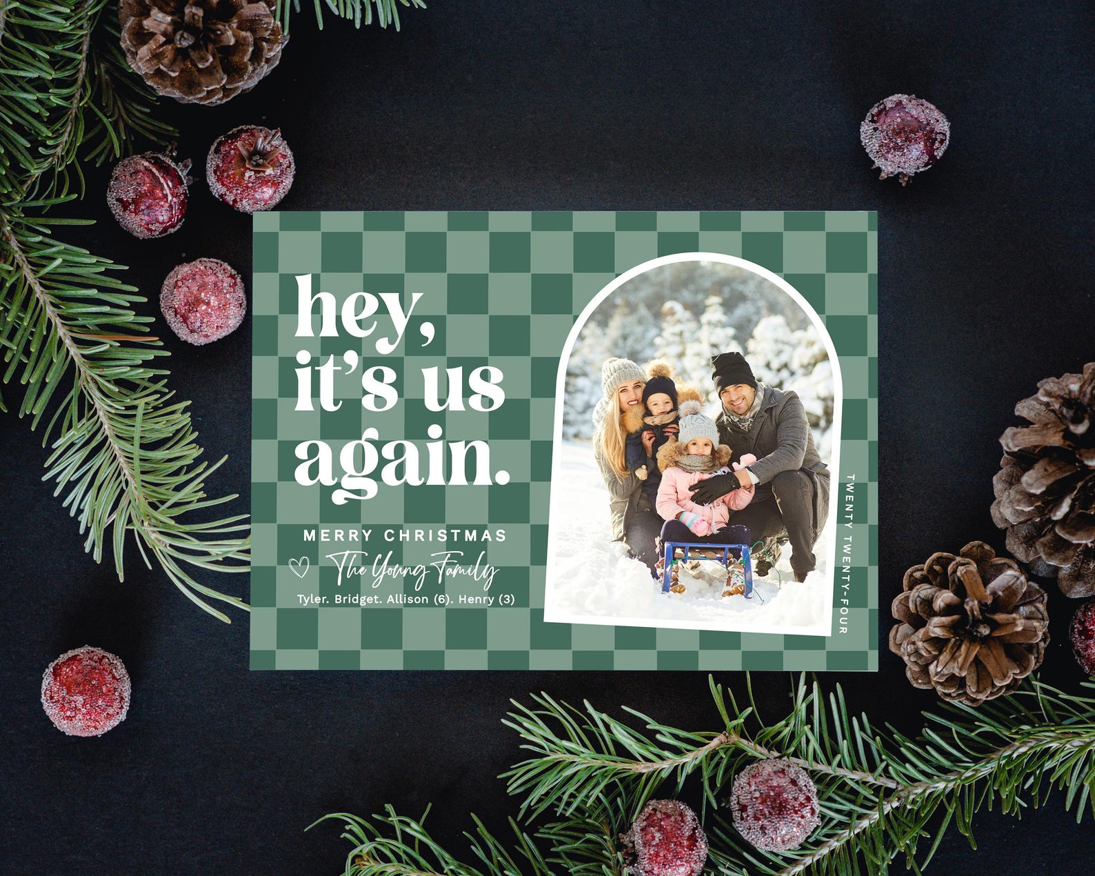 Funny 2024 Christmas Photo Card Template: Modern Holiday Year in Review ...