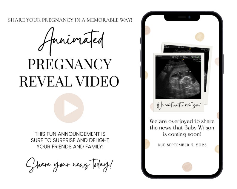 Digital Pregnancy Announcement Video - Baby Reveal Video - Canva ...