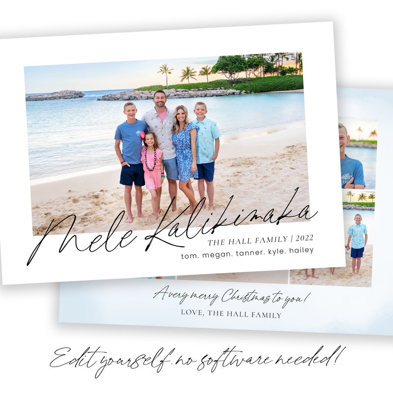 Photo Hawaii Christmas Card - Etsy