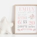 Girl Baby Stats Sign Nursery Stats Wall Art Birth Announcement Print ...