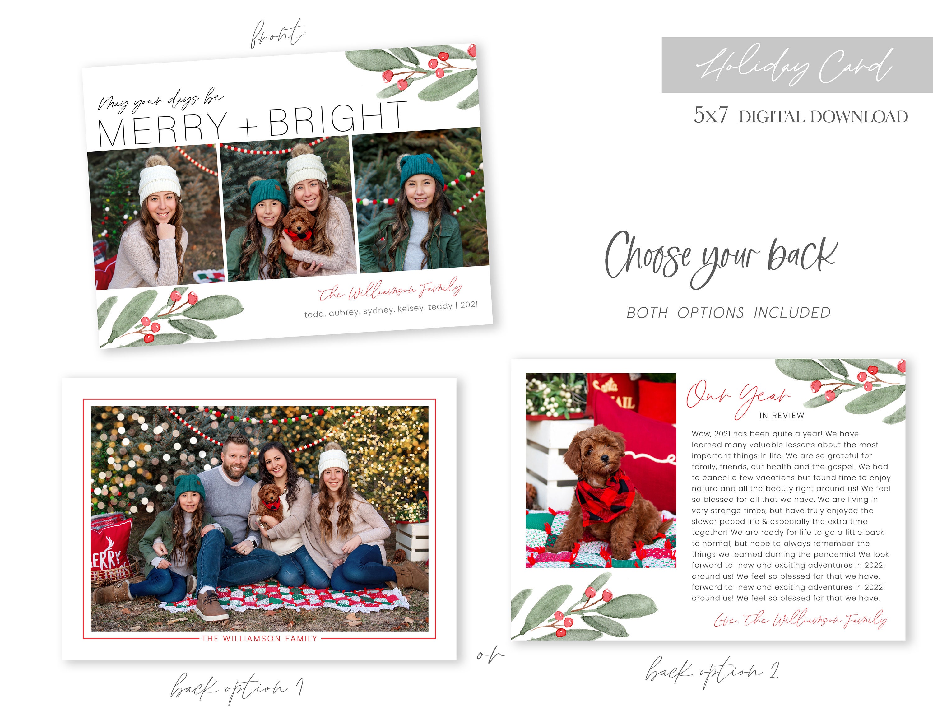 Christmas Card Template Christmas Cards Template 5x7 Year In Review 