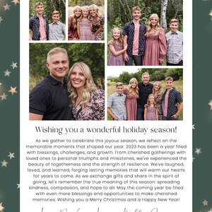 Editable Collage Christmas Card Template: Family Photo Holiday Card ...