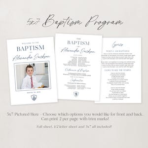 LDS Baptism Program Template for Boys: Simple Clean Design (instant ...